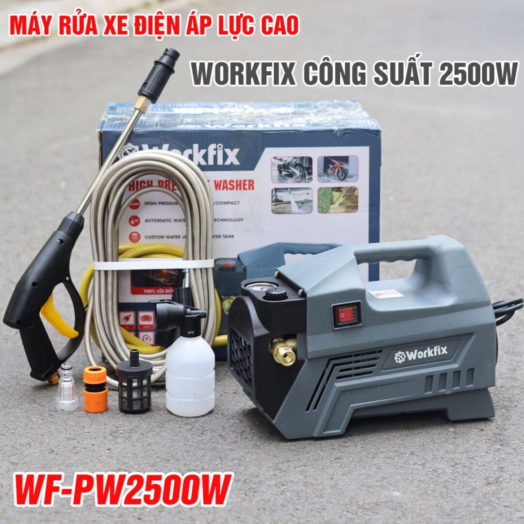 Máy rửa xe áp lực cao WORKFIX WF-PW2500W - Công Suất 2500W - Máy rửa xe có chỉnh áp - Hàng Chính ...