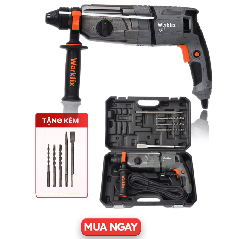 Máy khoan bê tông Workfix RH1220AVS, khoan búa, khoan tường, đục. Máy ...