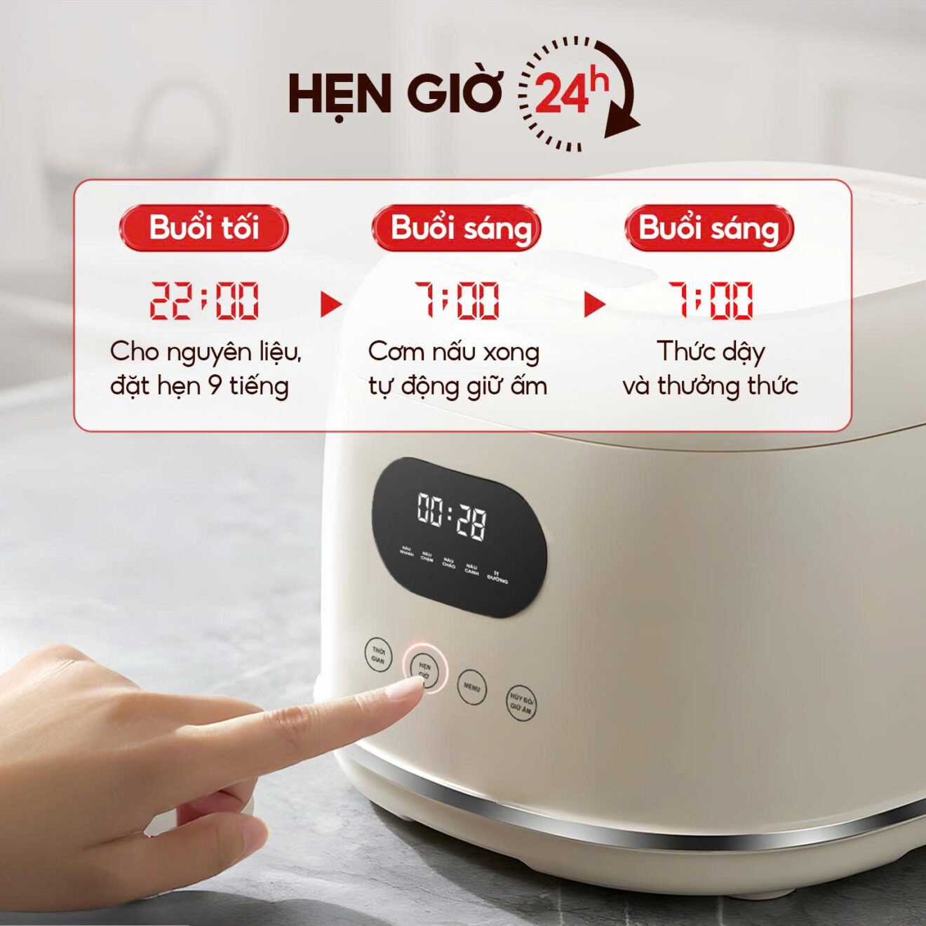 Nồi Cơm Điện Tách Đường VENKO VK-TD3L, Nấu Cơm, Hầm Gà, Nấu Cháo, Chính ...